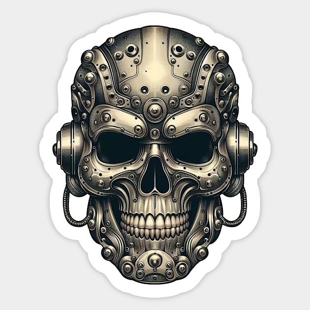 Robot skull tattoo - Robot Skull - Sticker | TeePublic